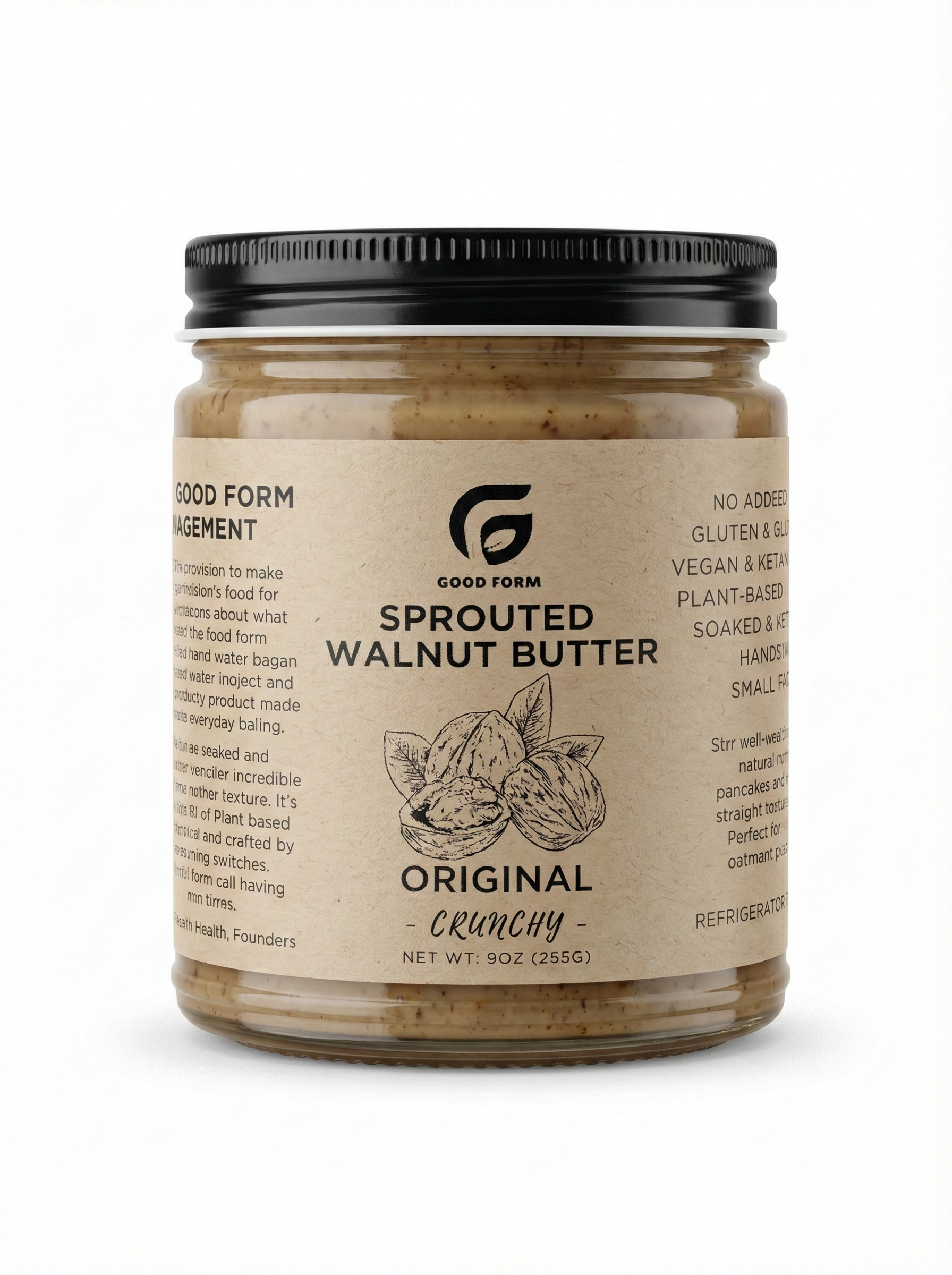 Original Sprouted Walnut Butter — Creamy or Crunchy – Good Form Foods